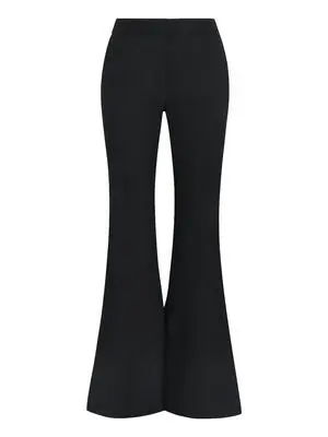 LAURA PITHARAS Wool Flared Suit Trousers - Black