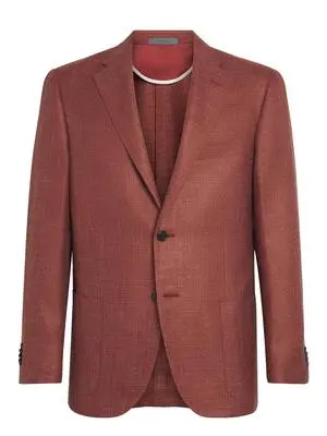 Corneliani Virgin Wool-silk-linen Blazer Red