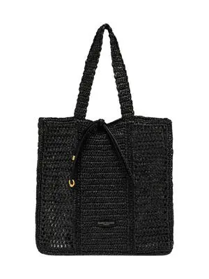 GIANNI CHIARINI Nefeli Crochet Drawstring Tote Bag - Black