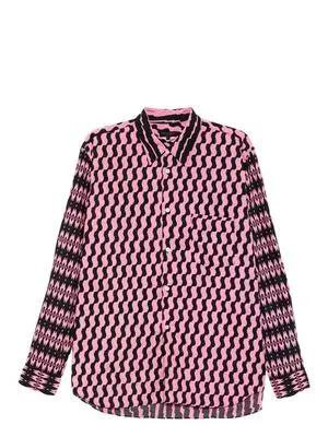 Comme Des Garçons Geometric-print Shirt - Pink
