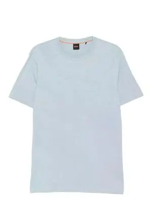BOSS Cotton Jersey T-shirt With Logo Detail - Blue