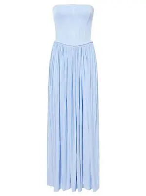 Simkhai Adalys Strapless Bustier Jersey Maxi Dress - Tidepool