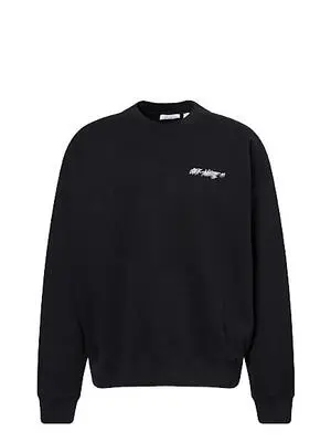 Off-White Crewneck Cotton Sweatshirt - Black