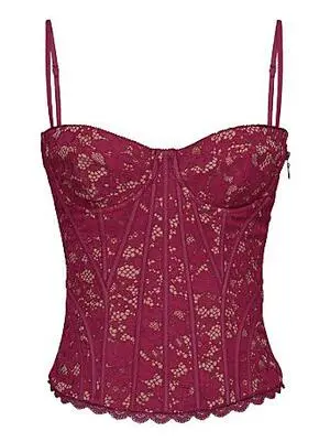 House Of Cb Lace Corset Top - Red