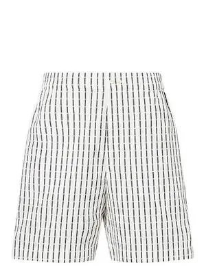 Jacquemus Le Calecon Striped Cotton Shorts - White Stripe