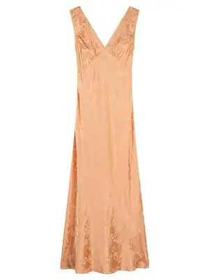 OMNES Iris Floral Jacquard Woven Maxi Dress - Peach