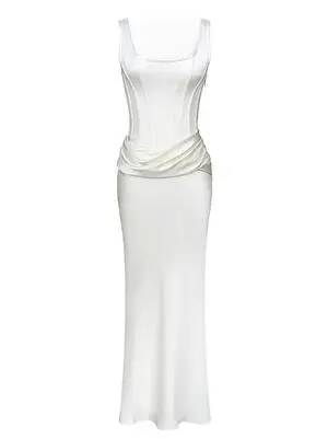 House Of Cb Satin Gathered Maxi Dress - Pink