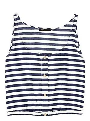 Maje Striped Woven Top - White/blue
