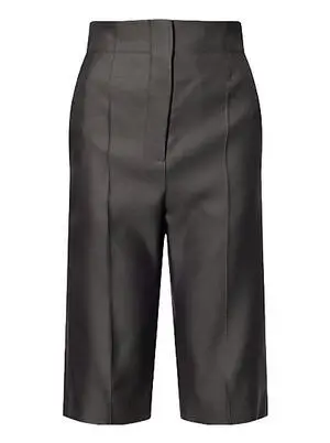 Khaite Raelle Wool-Silk Blend Shorts Storm