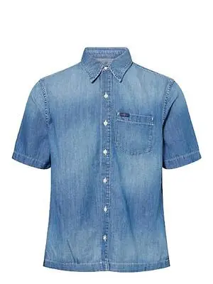 7 For All Mankind Short-sleeve Soft Denim Shirt - Border