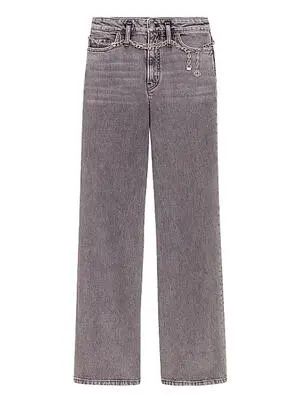 Maje Straight-leg Stonewashed Denim Jeans - Grey