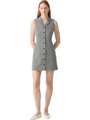 Theory Wool-blend Shirt Mini Dress - Black Multi