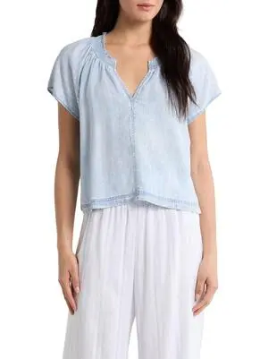 Splendid Meadow Indigo Top - Bleached Indigo Blue