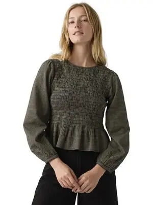 LEVI'S Smocked Top - White Pepper Seersucker