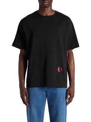 Bottega Veneta Face Embroidered Cotton Jersey T-shirt - 1010 Double Black