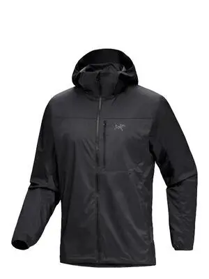 Arc'teryx Squamish Water Repellent Nylon Ripstop Hooded Jacket Black