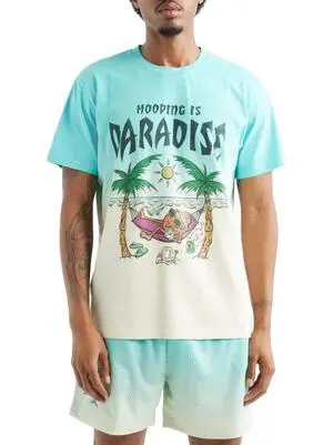 OVERTIME Daybreak Dip Dye Cotton Graphic T-shirt - Blue