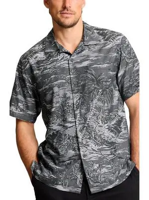Tommy Bahama Coastal Ease Islandzone® Palms Print Camp Shirt - Black