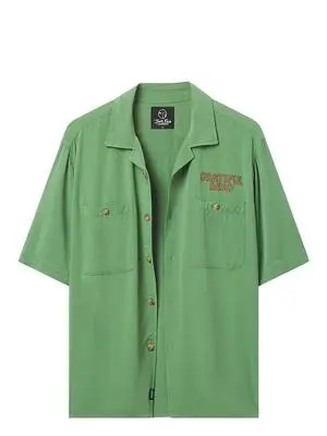 Junk Food Clothing Grateful Dead Skull Camp Shirt - Peridot