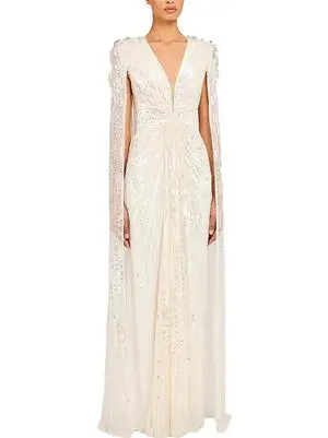 Jenny Packham Sequin-embellished Maxi Dress - Vanilla