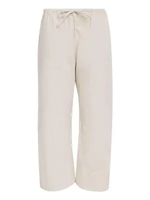 LESET Cotton Kyoto Wide-leg Trousers - Ivory