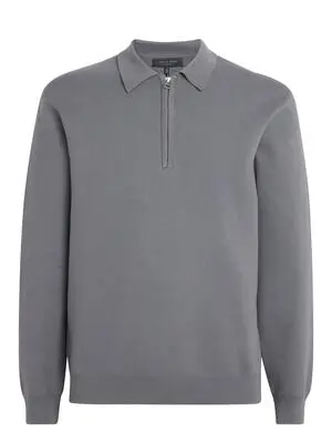 Rag & Bone Cotton Quarter-zip Polo Shirt - Grey