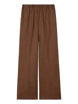 Marina Rinaldi Linen Wide-leg Trousers - Brown