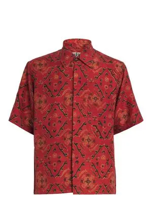 KARTIK RESEARCH Cotton Printed Short-sleeve Shirt - Red