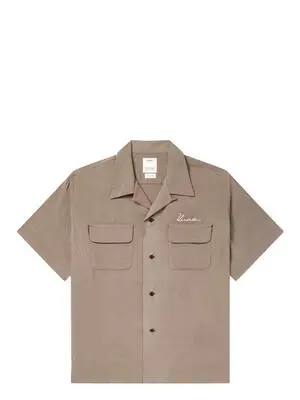 Visvim Judo Convertible-collar Logo-embroidered Woven Shirt - Brown