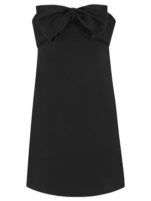 Saint Laurent Bustier Crepe Satin Mini Dress - Black