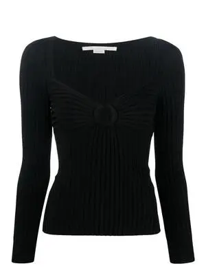 Stella McCartney Ribbed Jumper With Cut-out Detailing - Black