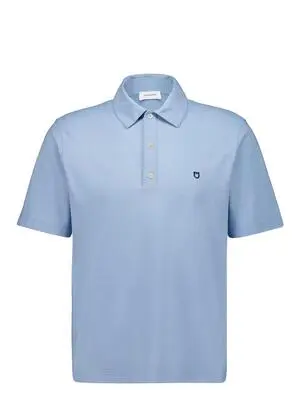 FERRAGAMO Blue Cotton Jersey Polo Shirt Blue