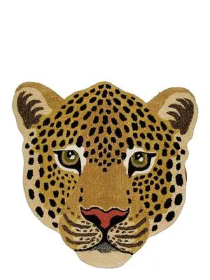 DOING GOODS Himani Leopard Head Rug - Black