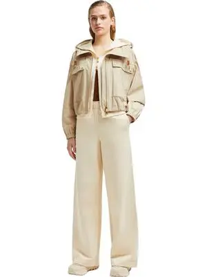 MONCLER Cotton Fleece Wide-Leg Track Pants