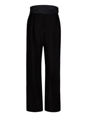 Stella McCartney Wide-leg Wool Tuxedo Trousers - Black