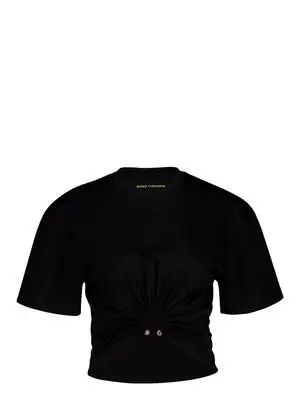 Rabanne Jersey T-shirt With Ring Detail - Black