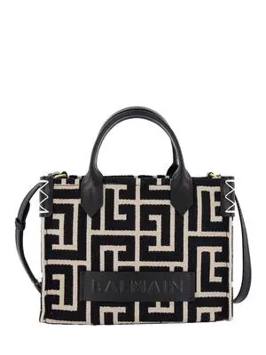 Balmain B-army Monogrammed Jacquard Tote Bag - Black