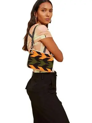 Colville Tasca Arrow-Patterned Bag Black