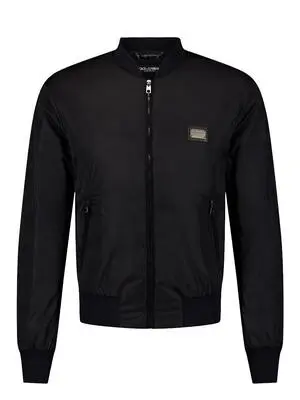 Dolce & Gabbana Logo Plaque Bomber Jacket - Black