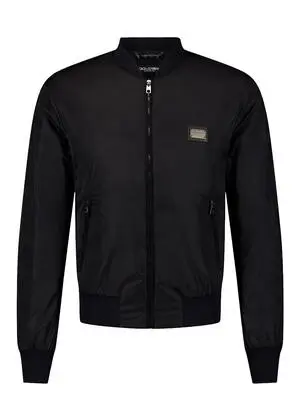 Dolce & Gabbana Logo Plaque Bomber Jacket - Black