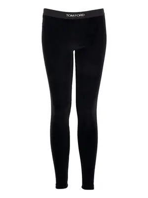 TOM FORD Lustrous Velour Leggings - Black