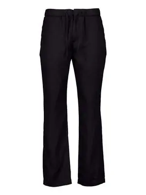 Frescobol Carioca Oscar Black Linen Trousers Black