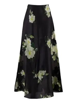 Zimmermann Magnolia Harmony Flared Midi Skirt - Black