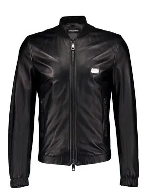 Dolce & Gabbana Black Lambskin Jacket Black