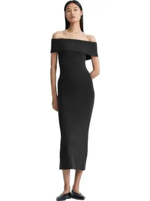 Altuzarra Marceau Off-the-shoulder Midi Dress - Black
