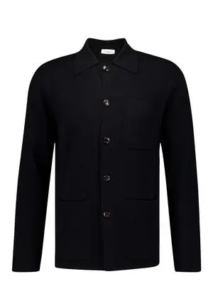 PIACENZA CASHMERE 1733 Black Wool Long-Sleeve Shirt