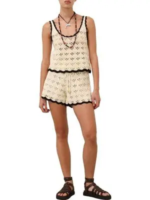 Zimmermann Rhiannon Crochet Shorts Cream