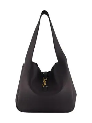 Saint Laurent Le 5 À 7 Bea Grained Leather Tote Black
