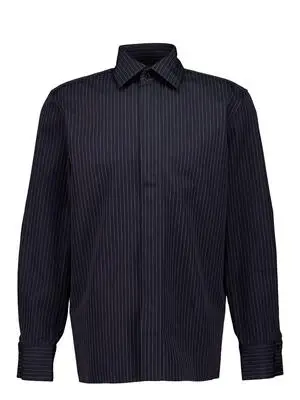 Saint Laurent Cassandre Striped Shirt - Black