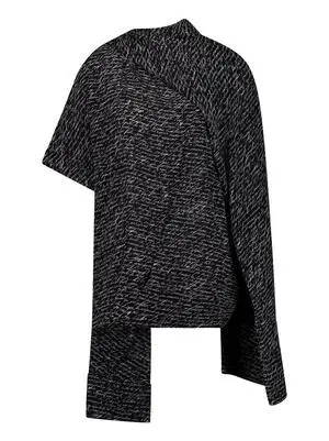 Balmain Script Print Silk Blouse - Black